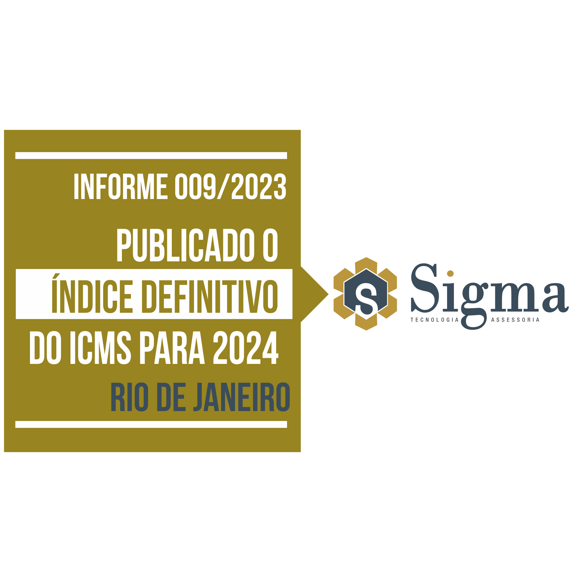 RJ | INFORME 009/2023 – PUBLICADO O ÍNDICE DEFINITIVO DO ICMS PARA 2024